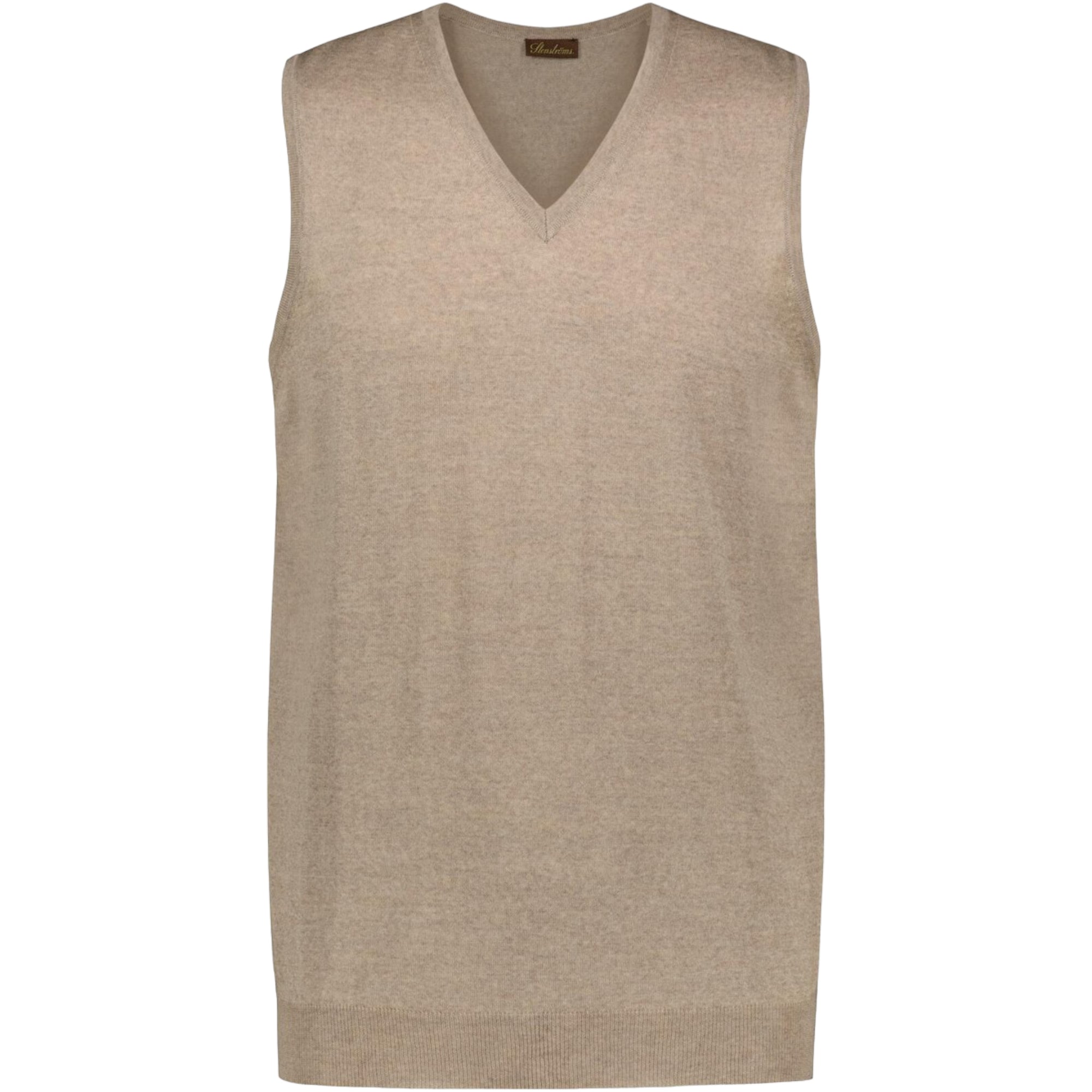 Beige Merino V-Neck Slipover